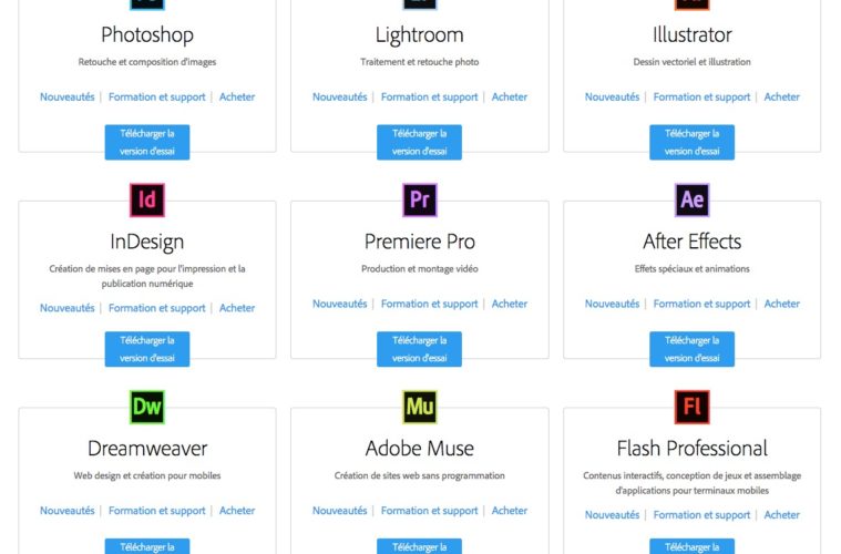 Adobe remet à zéro les versions d'essai des logiciels du Creative Cloud
