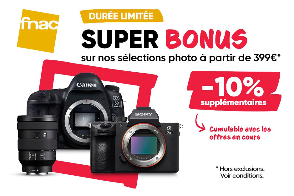 Bon plan Fnac : -10% dès 399 € sur la photo, cumulable avec soldes ...