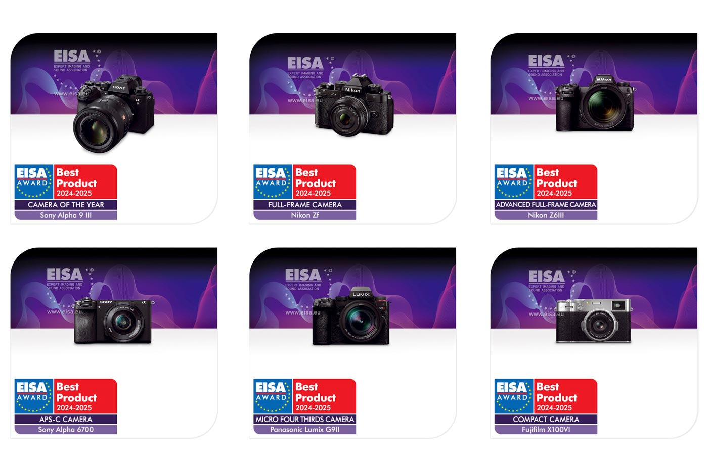 EISA Awards 2024-2025 : le palmarès des meilleurs boîtiers et objectifs photo et vidéo