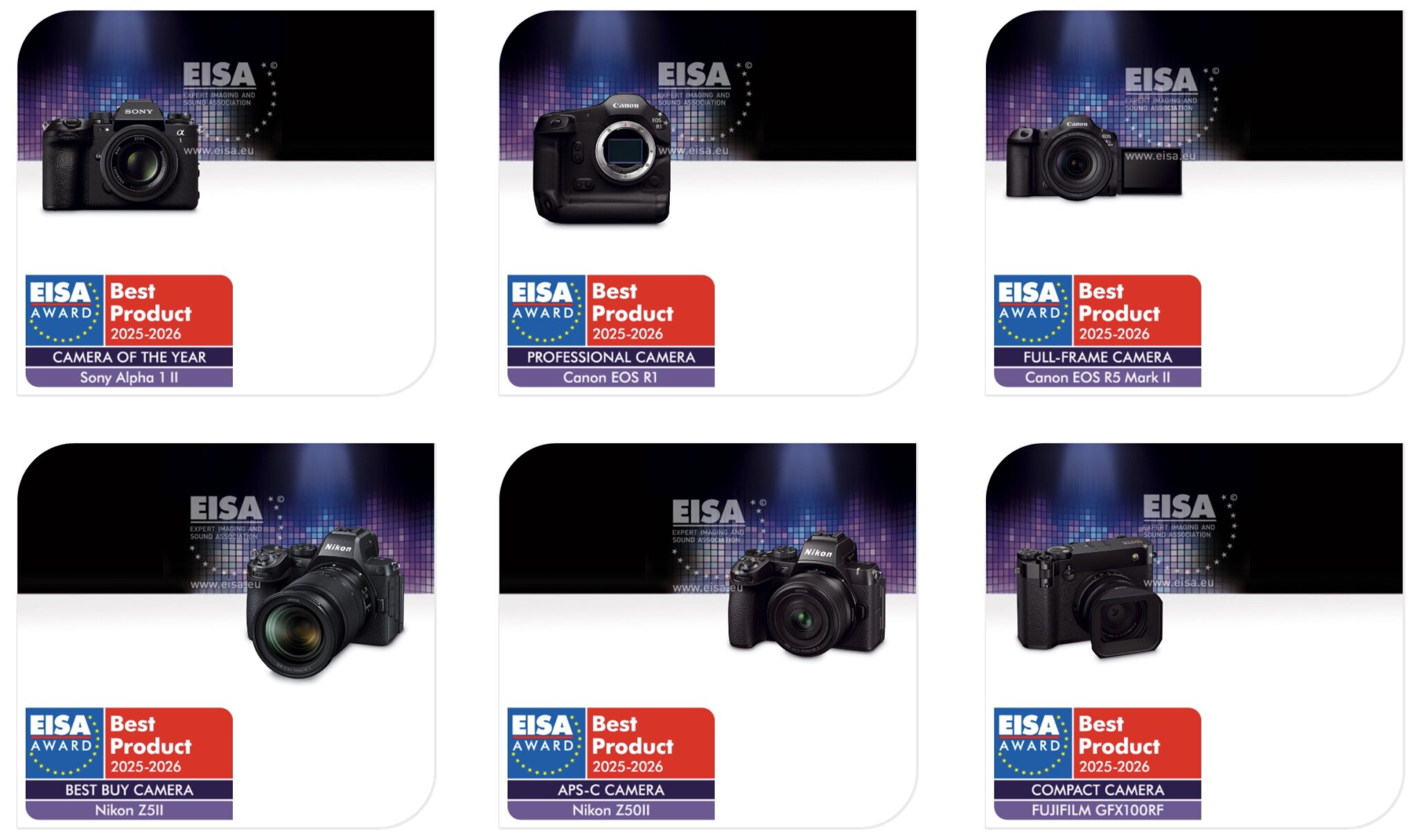 EISA Awards 2025-2026 : le palmarès des meilleurs boîtiers et objectifs